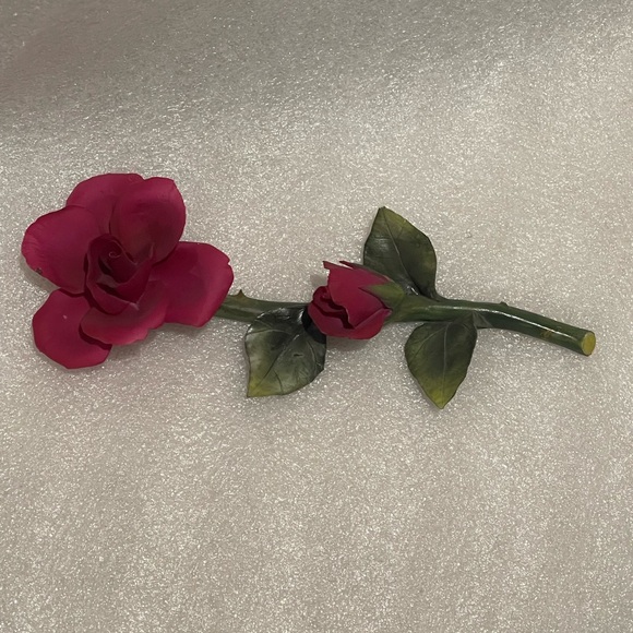 Capodimonte | Accents | Capodimonte Italian Porcelain Double Rose With ...